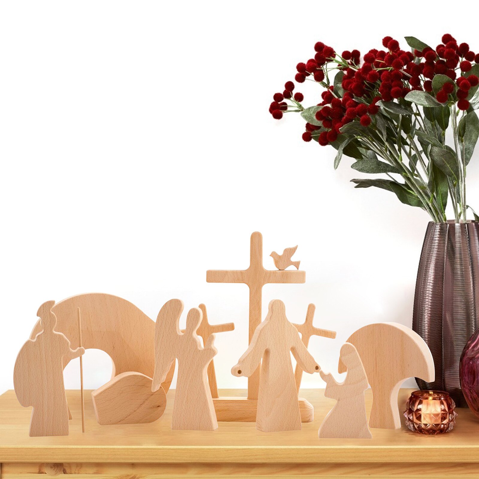 Easter Scene Wooden Decoration Easter Decor Wooden... – Vicedeal