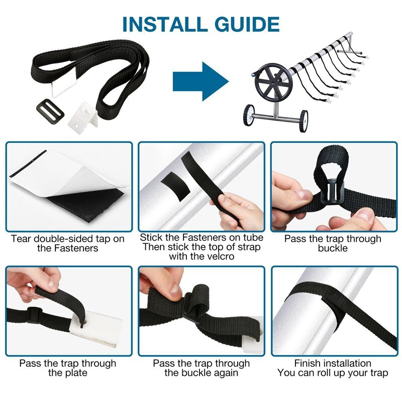 Pool Cover Roller Attachment Solar Blanket Straps ... – Grandado