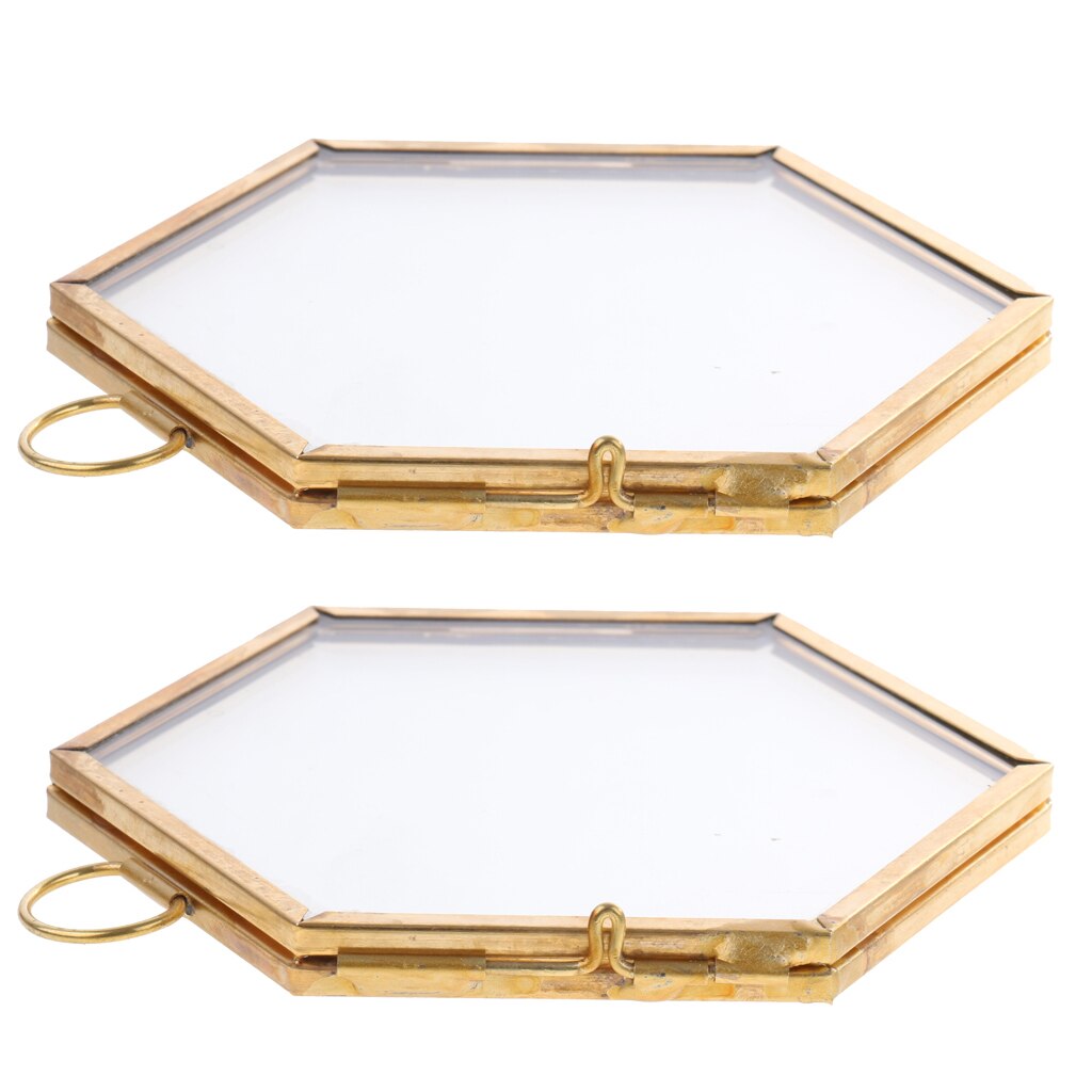 Pack of 2, Metal Glass Photo Picture Frame Wall Ha... – Grandado