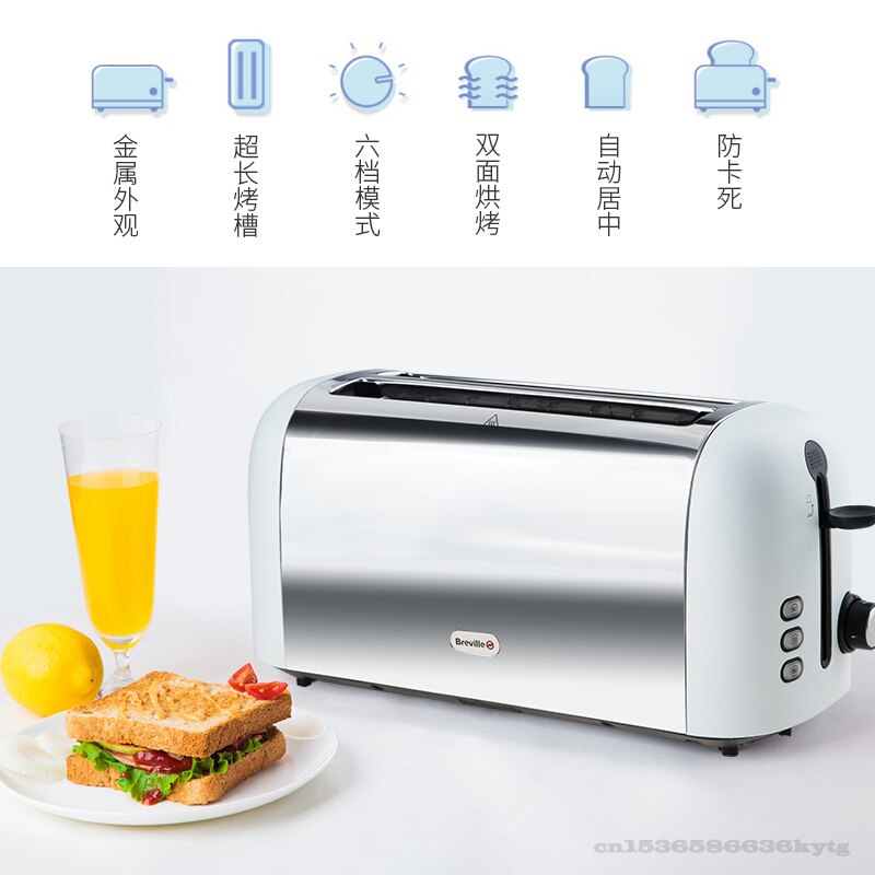 220V-240V/1300W Toaster Home Breakfast Automatic S... – Grandado
