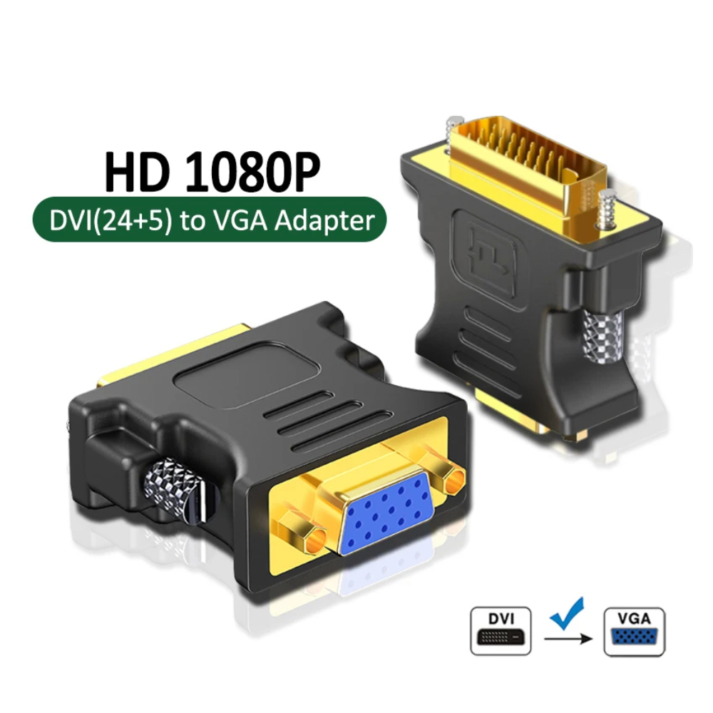DVI to VGA Adapter DVI-I Male 24+5 pin to VGA Fema... – Vicedeal