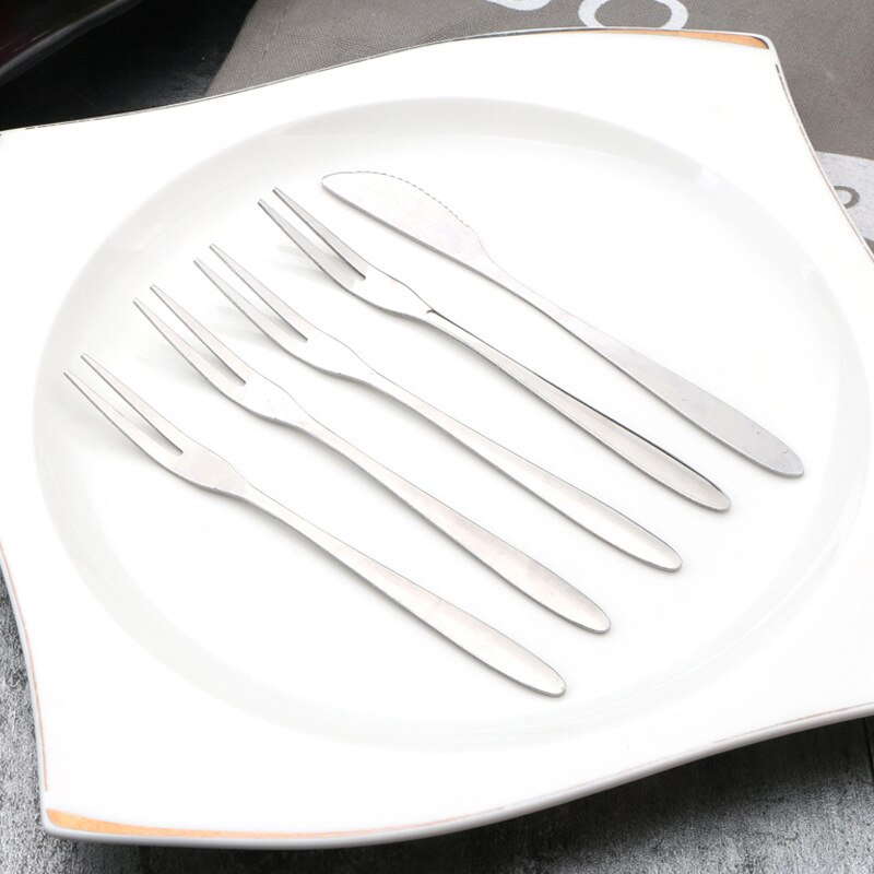10Pcs Stainless steel fruit fork two tooth fruit f... – Vicedeal