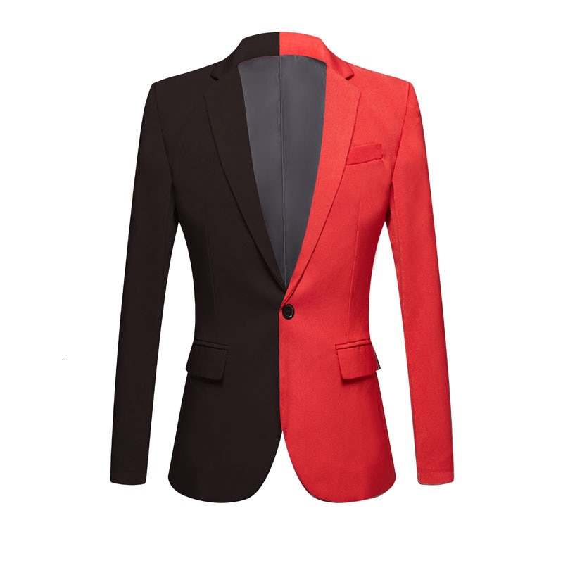 PYJTRL Half Black Red Casual Coat Men Blazers Stag... – Vicedeal