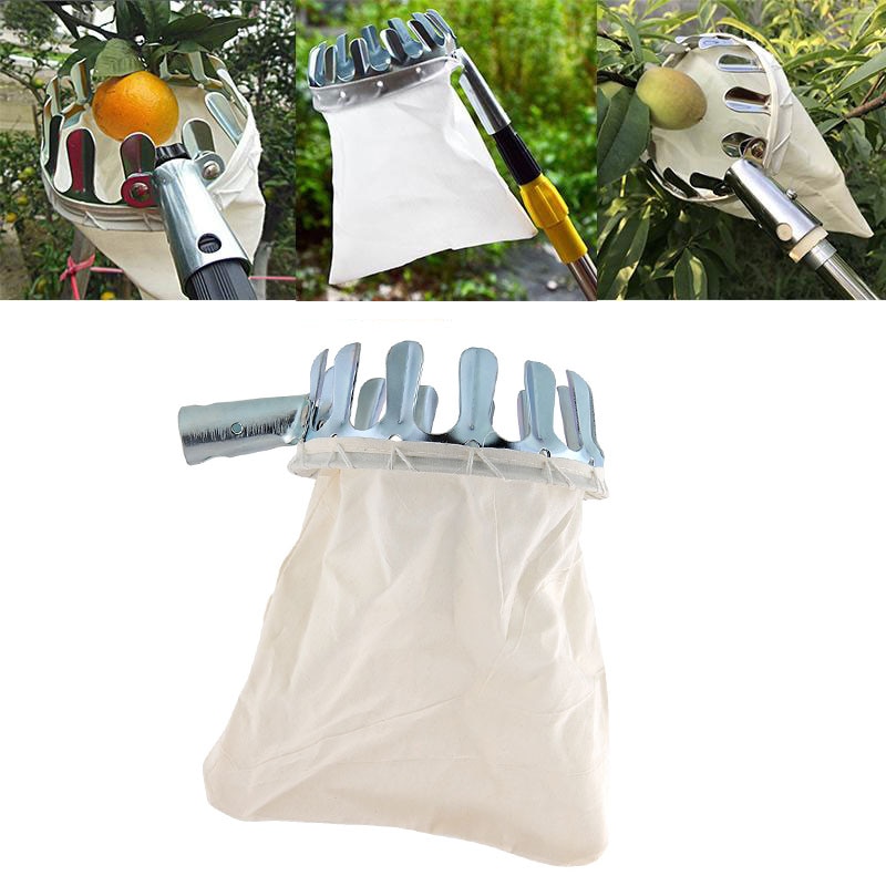 Silver Metal Fruit Picker Portable Yard Fruit Catc... – Grandado
