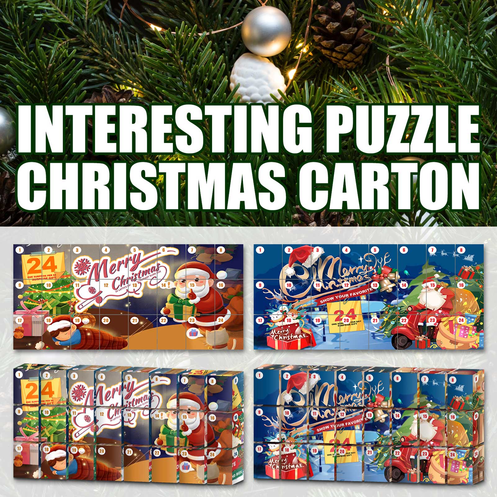 Adventskalender 24Pcs Puzzel Box Kerst Kalender Do... – Vicedeal