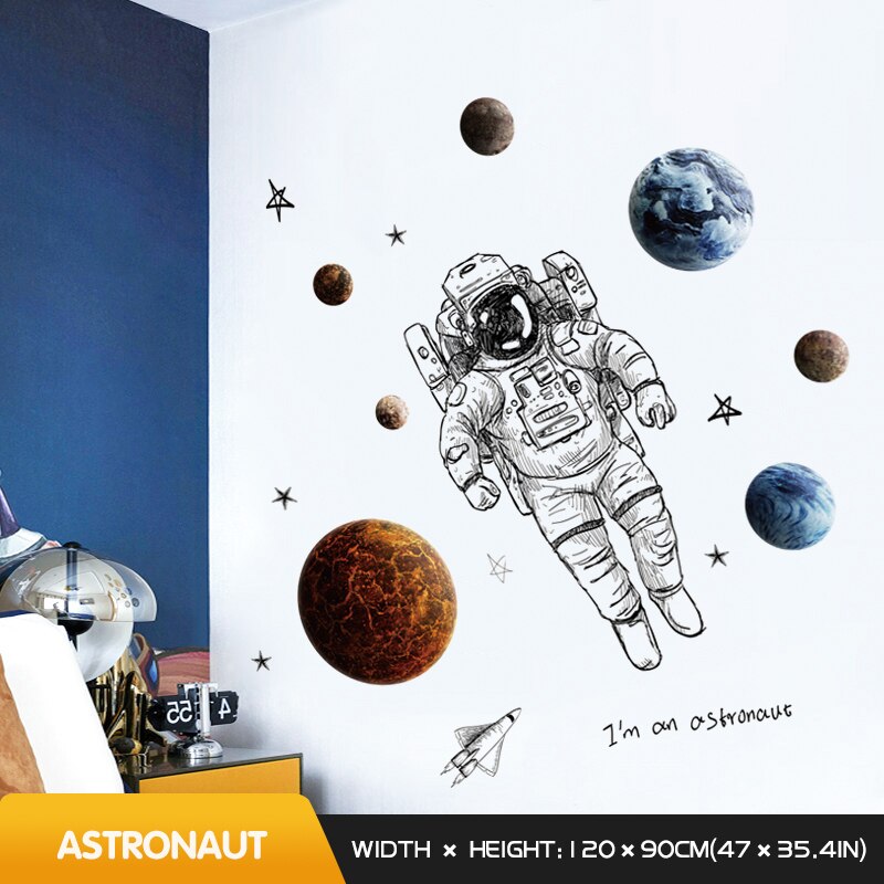 Ruimte Thema Astronaut Muursticker Slaapkamer Woon... – Vicedeal