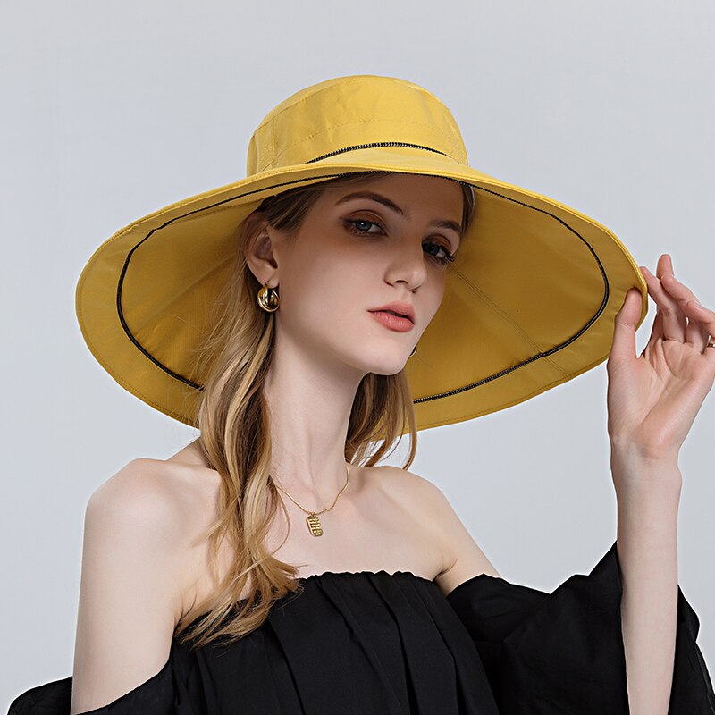 Sombrero de sol para mujer, sombrero de cubo con p... – Grandado
