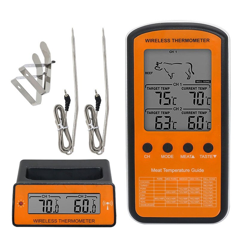 Wireless Remote BBQ Thermometer Dual Probe Digital... – Vicedeal