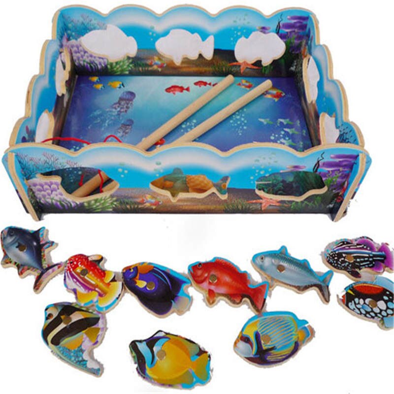 Fishing Wooden Parenting Game Children Toy Fishing... – Grandado