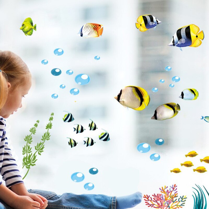 Dolphin Fish Aquarium Ocean Wall Stickers For Kids... – Grandado