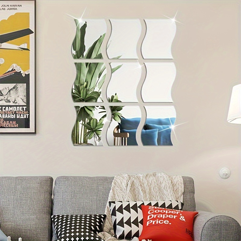 6 pieces of 3D wavy square stickers, wavy mirrors,... – Grandado
