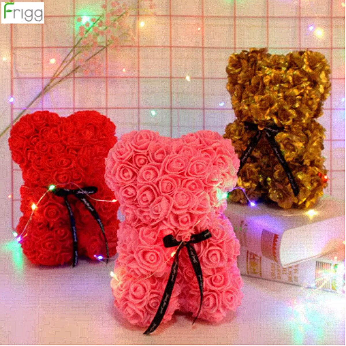 25cm Teddy Bear Rose Artificial Flowers Rose Bear ... – Grandado
