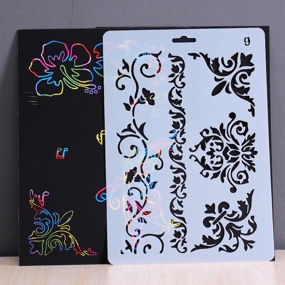 Scratch Painting Template Drawing Ruler DIY Scrapb... – Grandado