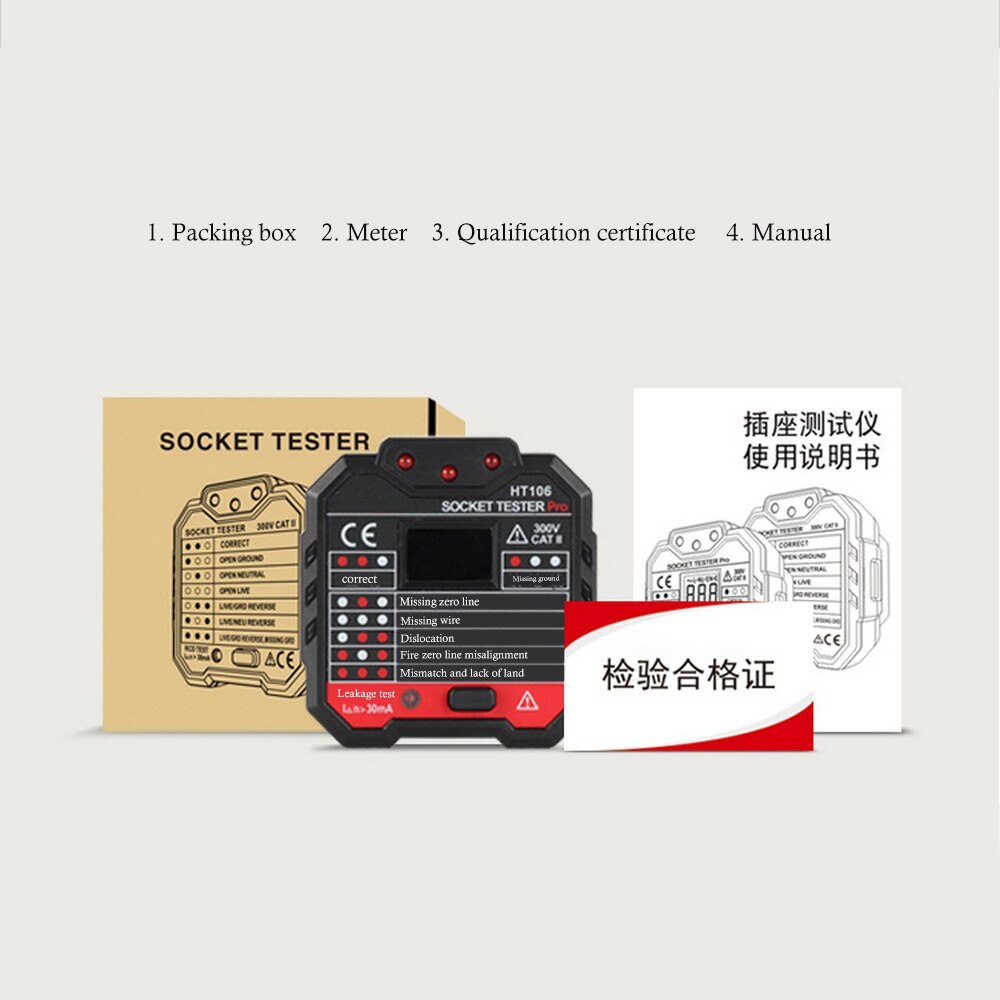 Ht106 Socket Tester Digital Display Plug Socket Ch Grandado