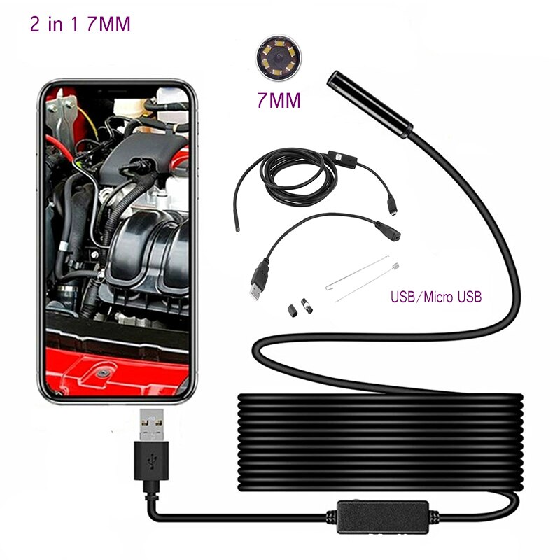 3in1 Typec USB Mini Endoscope Camera 5.5mm/7mm Fle... – Grandado