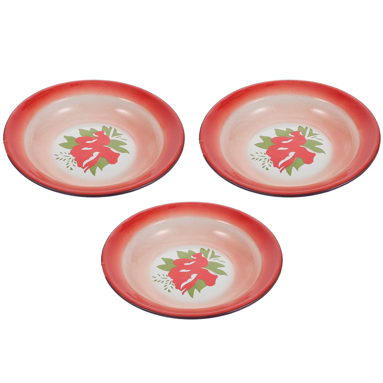 3pcs Iron Enamel Snack Plates Chinese Style Servin... – Grandado