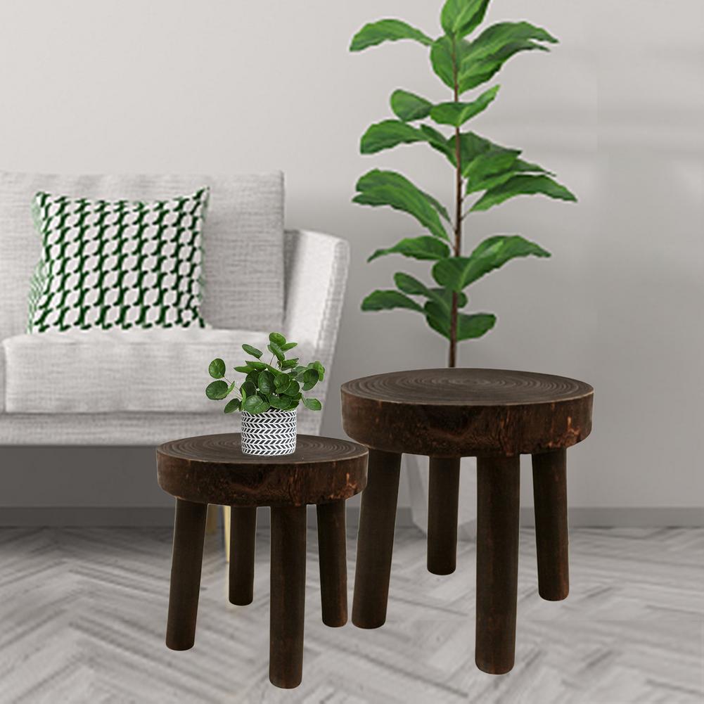 Small Wood Stool Square Modern Low Stool Living Ro... – Grandado