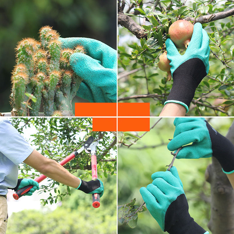 Garden Gloves with 4 Claws Garden Genie Rubber Glo... – Vicedeal