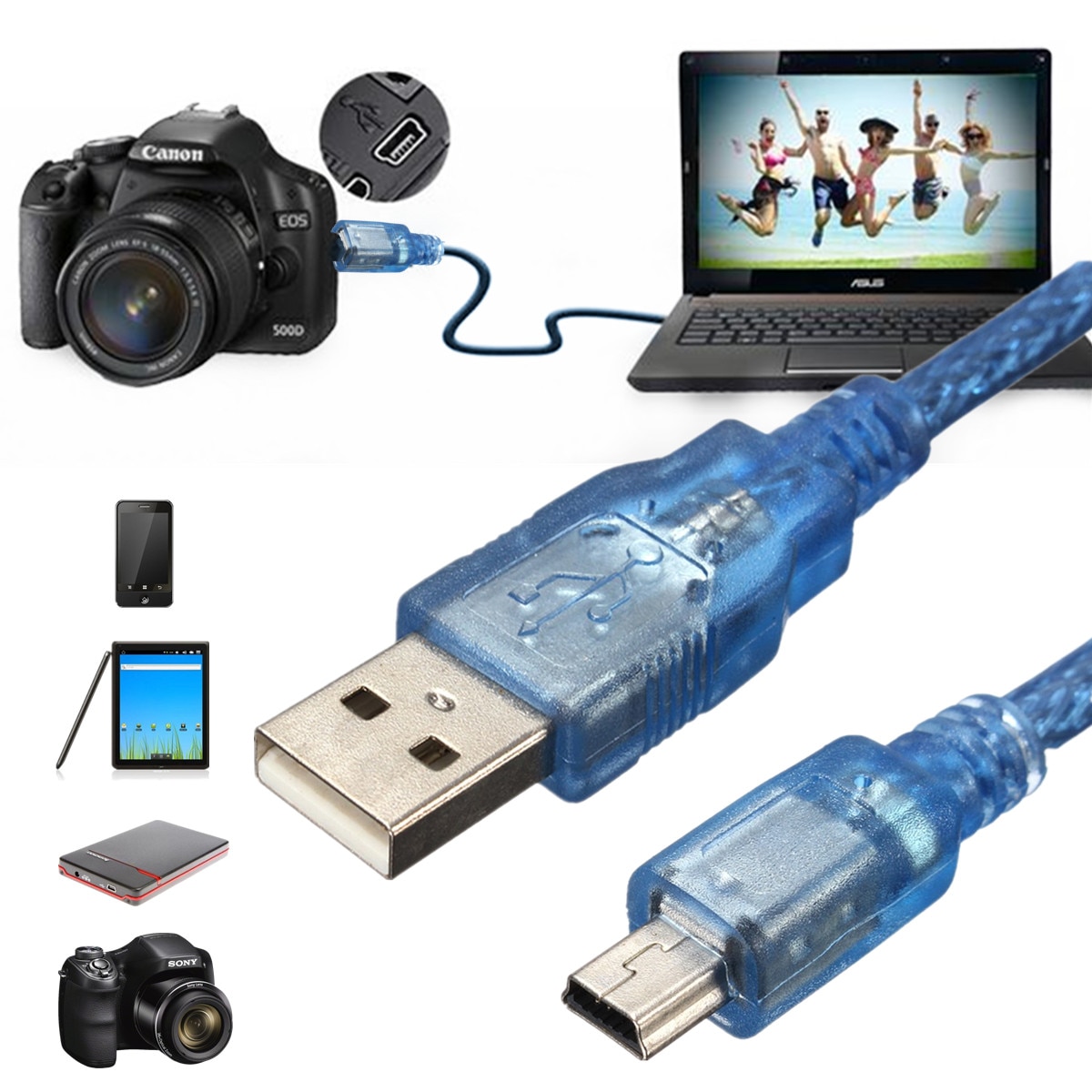 LEORY 30CM USB 2.0 A Male to Mini USB B 5pin Male ... – Vicedeal