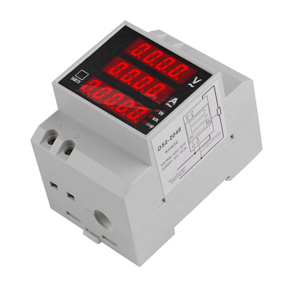 Din Rail Energy Meter Ammeter Voltmeter Volt Amp P... – Vicedeal
