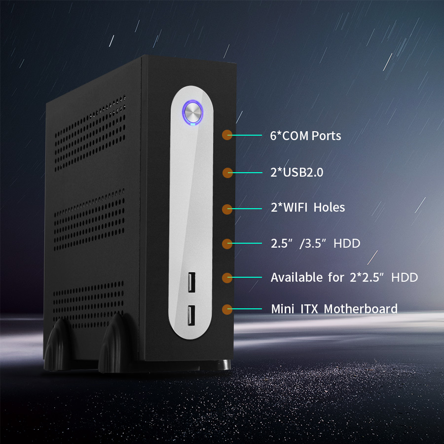Mini-ITX Chassis HTPC case USB2.0 3.5'' HDD SGCC 0... – Grandado