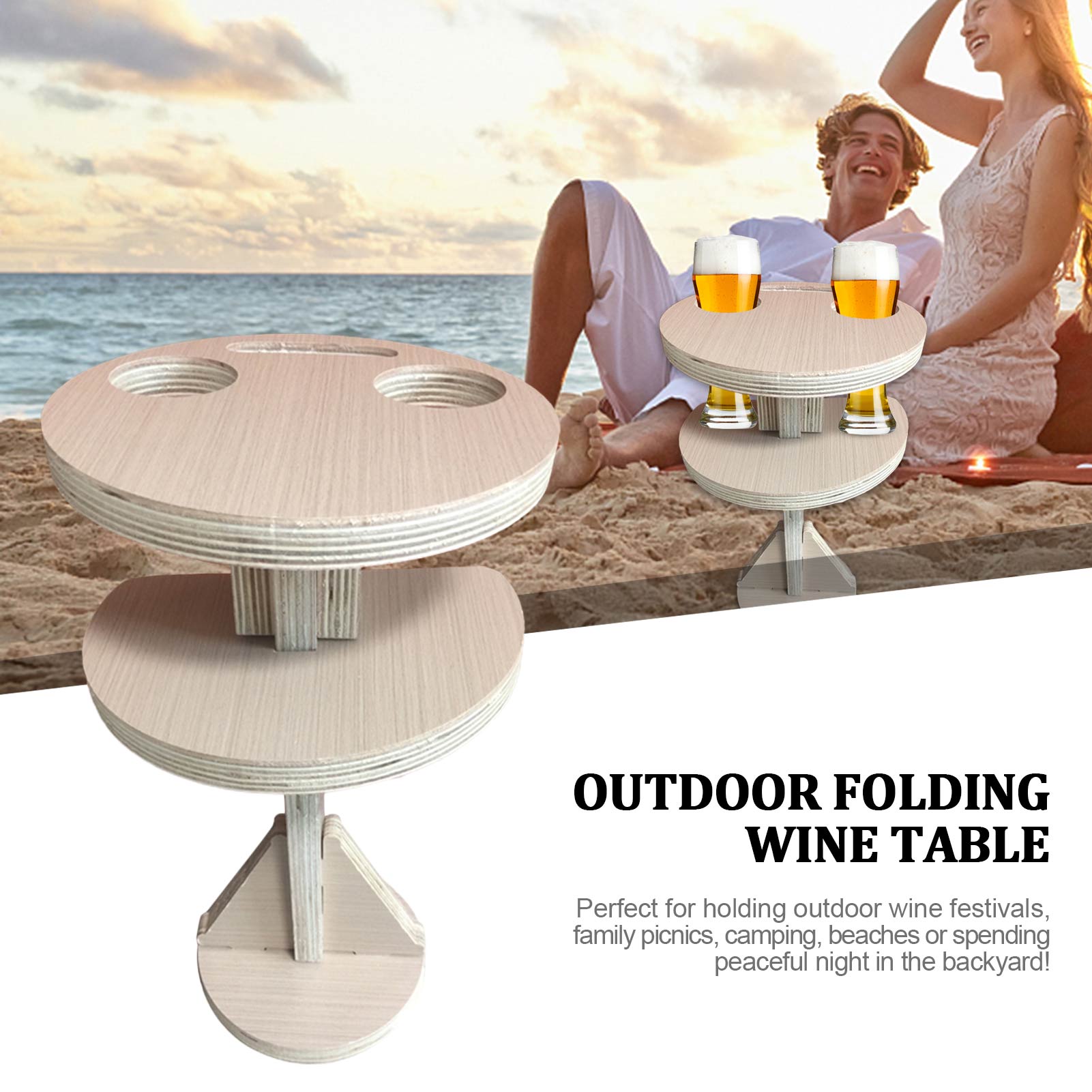 Portable Foldable Table Wine Whisky Beer Wine Fold... – Vicedeal