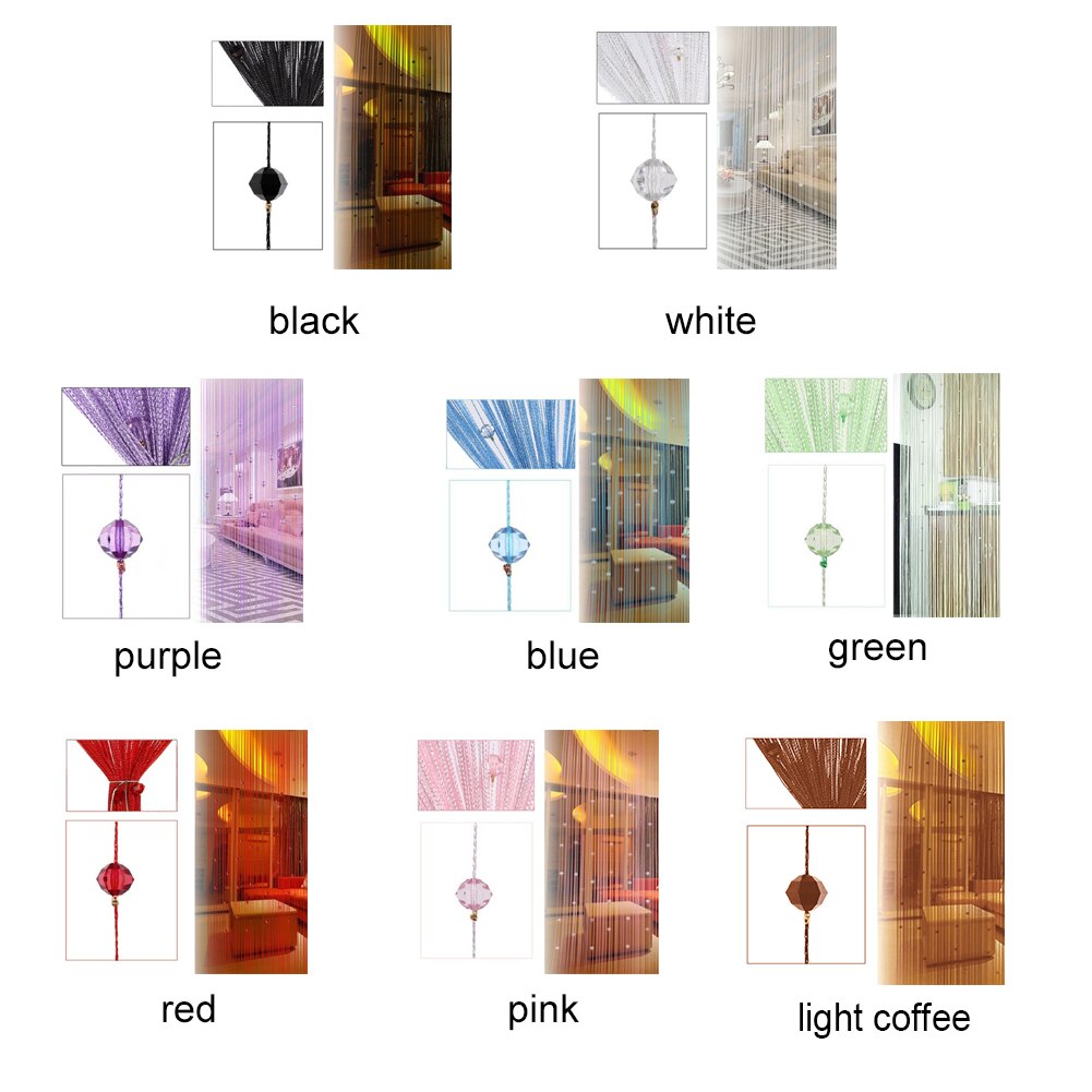 Crystal Beading Tassel Silk String Curtain screen ... – Grandado