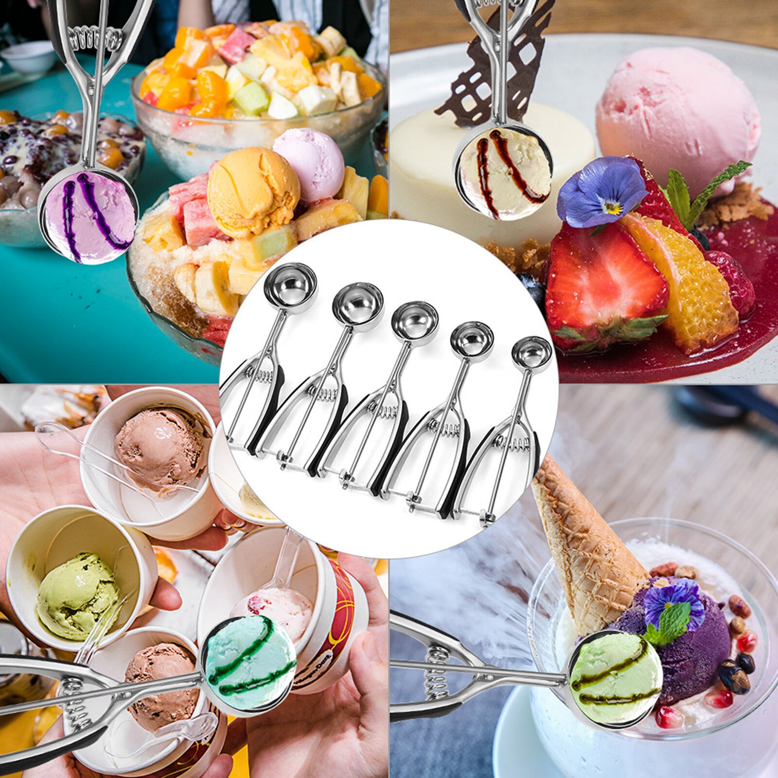 Iskrem med avtrekker rustfritt stål deigbaking sor... – Grandado