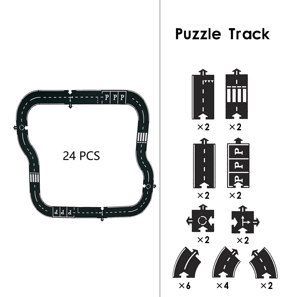 DIY PVC Road Train Track Play Kids Roadway Toy Flo... – Grandado