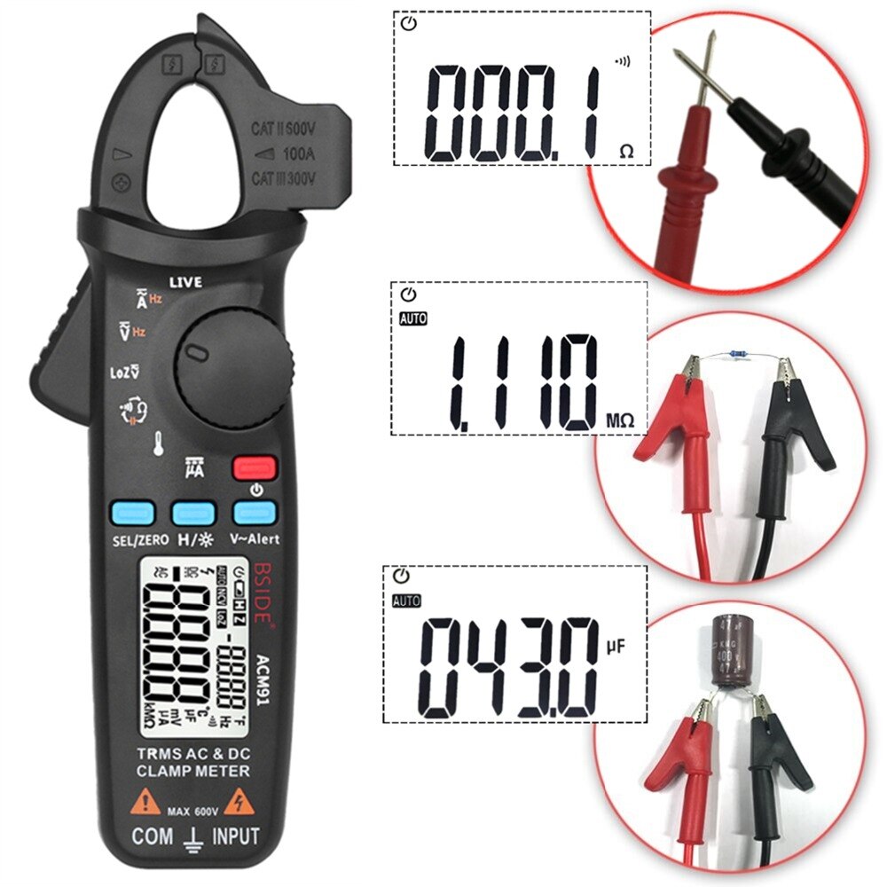 ACM91 Digital AC/DC Current Clamp Meter Auto-Range... – Grandado