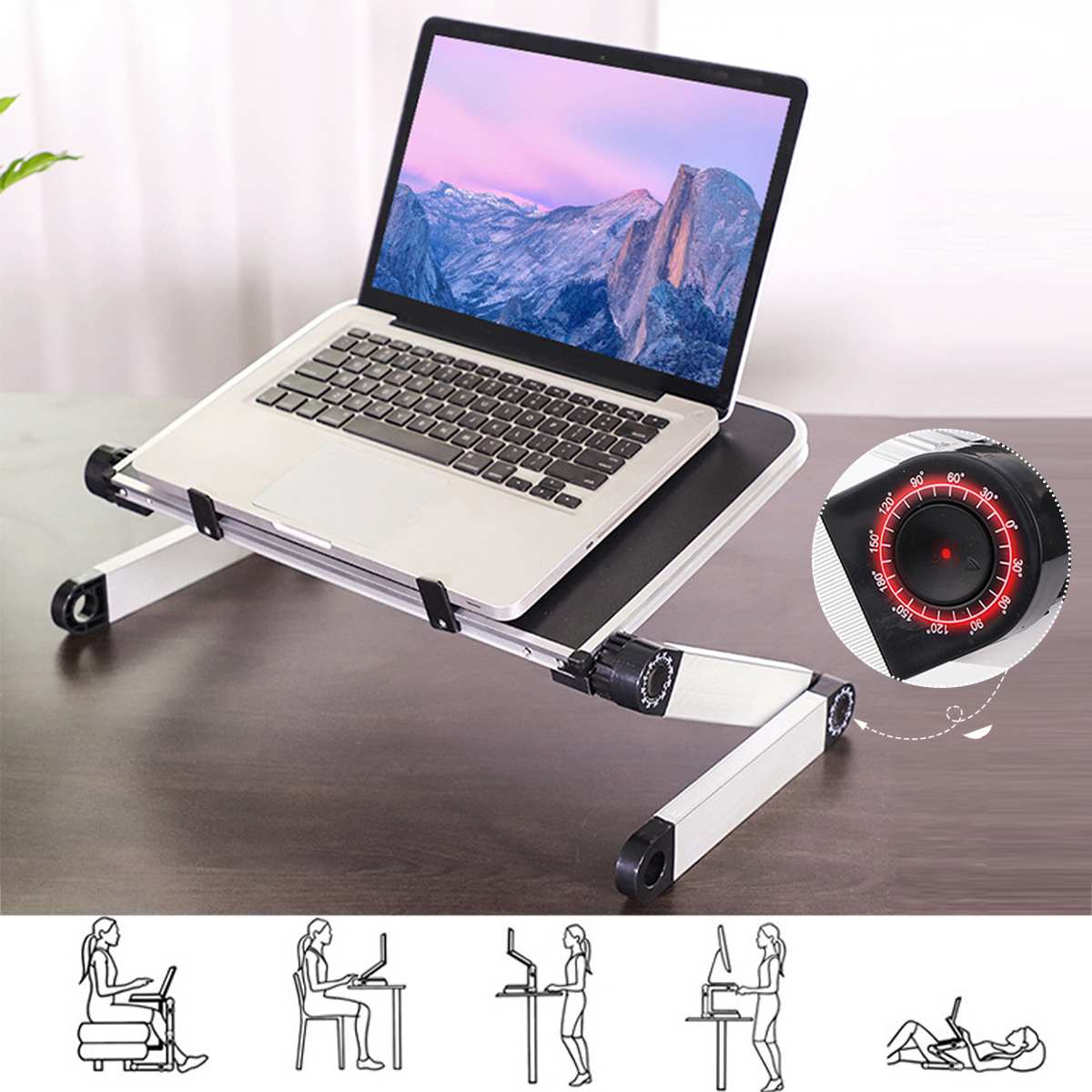 Portable Adjustable Aluminum Laptop Desk Stand Tab... – Grandado
