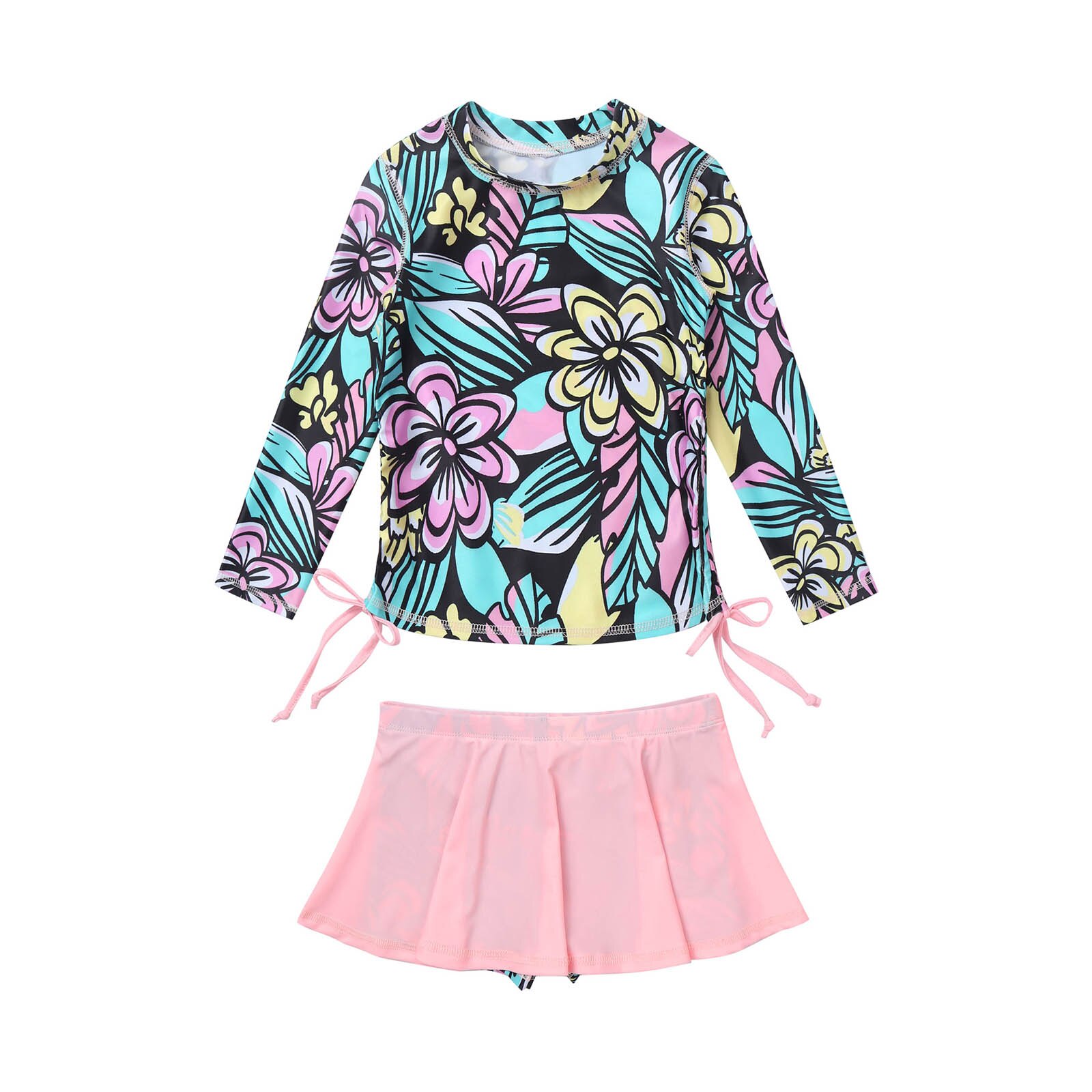 TiaoBug 4 To 12 Years Kids Girls 2Pcs SwimSuit Lon... – Grandado