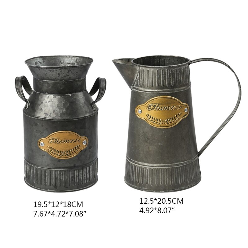 Pot de fleurs rustique en fer métallique, Vase de ... – Grandado