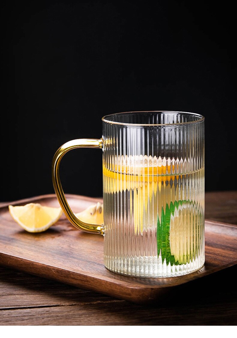 Stripe Cafe glass Stripe Milk Glass Milk Glass Tea... – Grandado