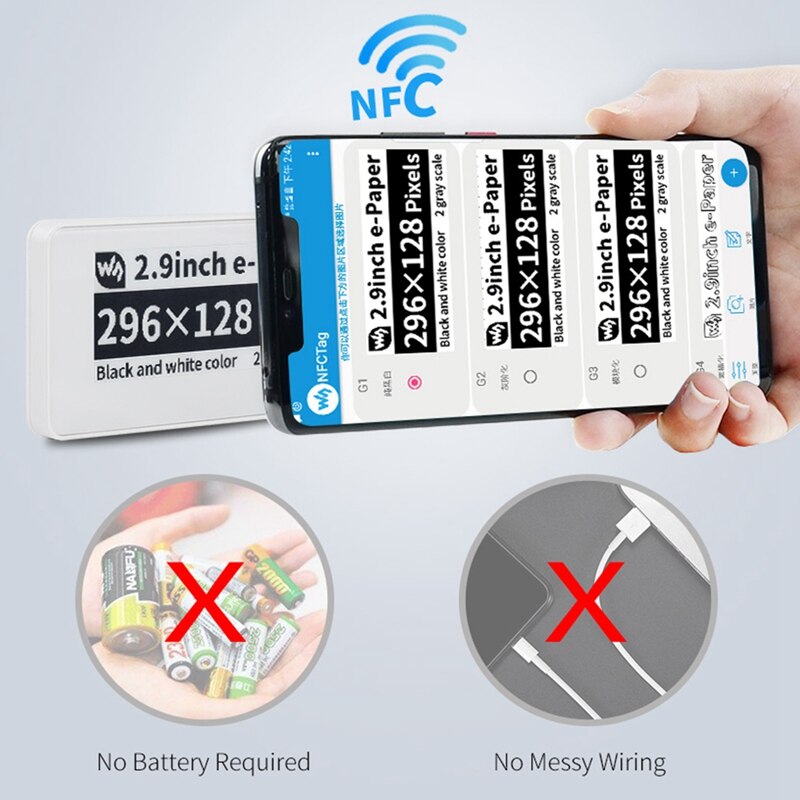 Waveshare 2.9Inch Passive NFC-Powered E-Paper Wire... – Vicedeal