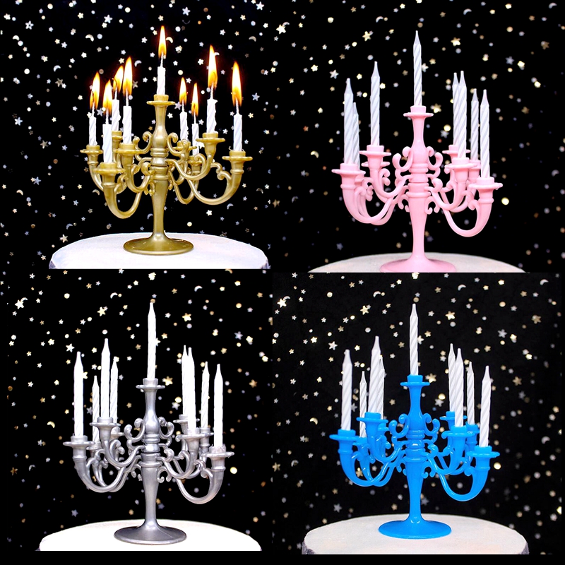 ! 9pcs Candles and Candlestick Bracket 1 Set Cake ... – Grandado
