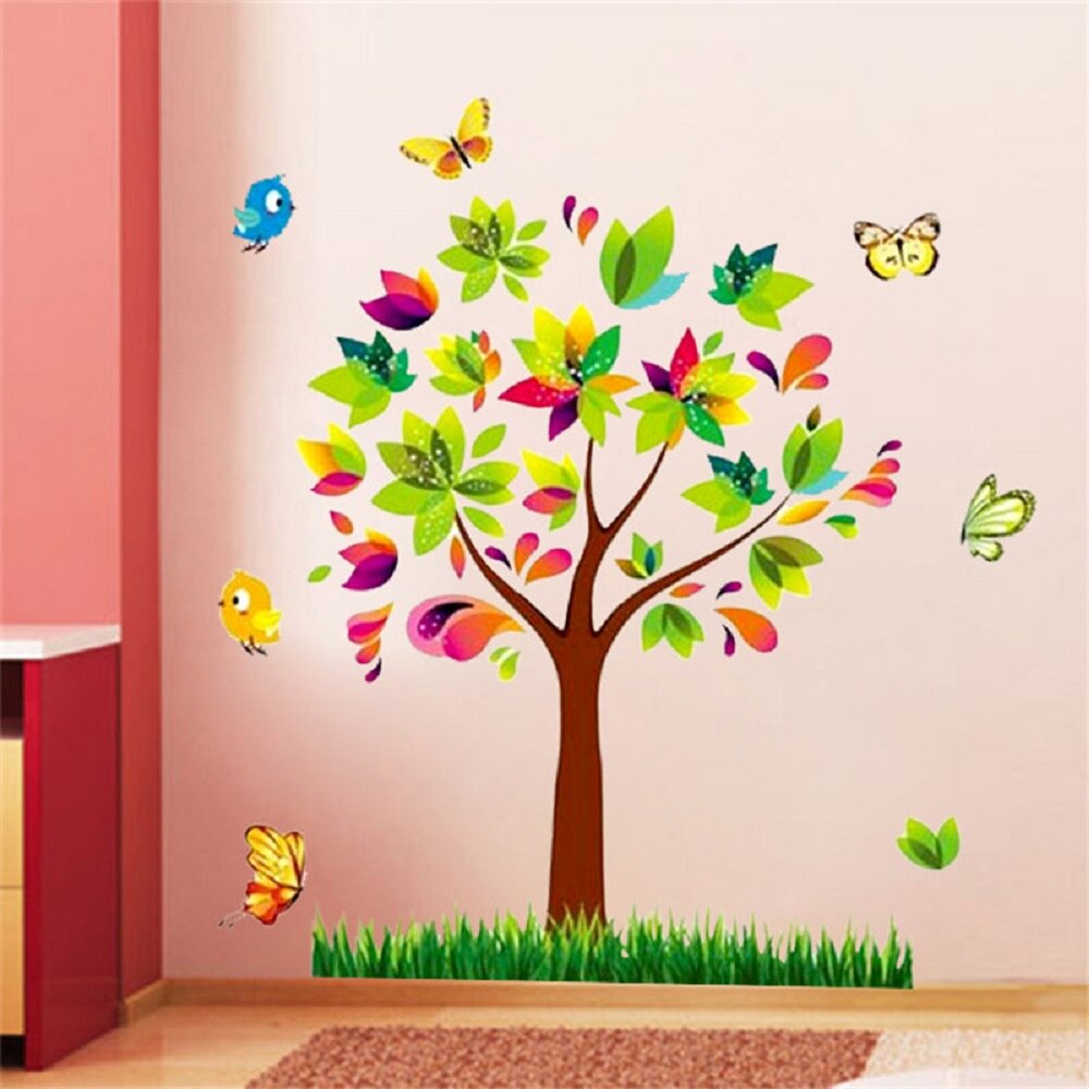 Tree Birds Vinyl Mural DIY Wall Sticker Home Decor... – Grandado