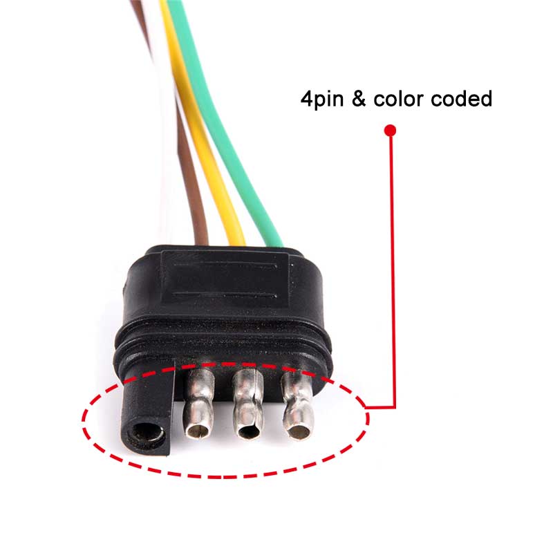 1pc 4-Pin Plug Trailer Connector 2ft Light Wiring ... – Grandado