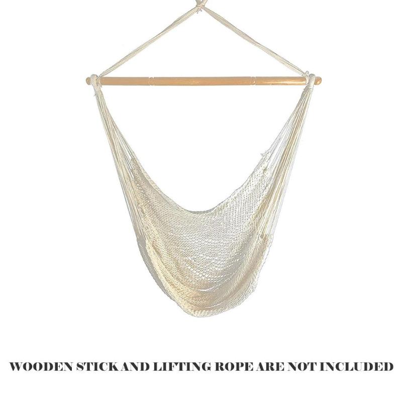 Indoor Outdoor Large Cotton Rope Hanging Chair Sol... – Grandado