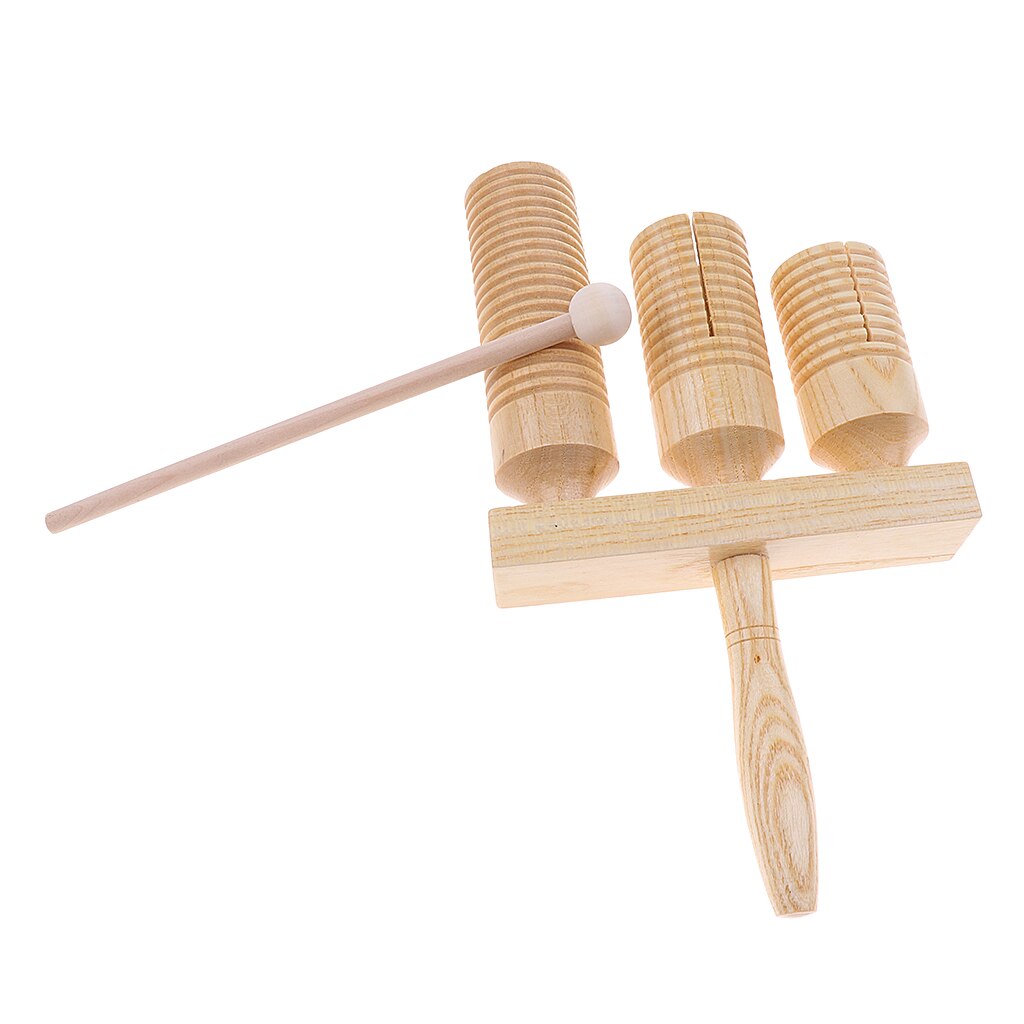3 Tone Wooden Agogo Bell Wood Tone Block for Kids ... – Grandado