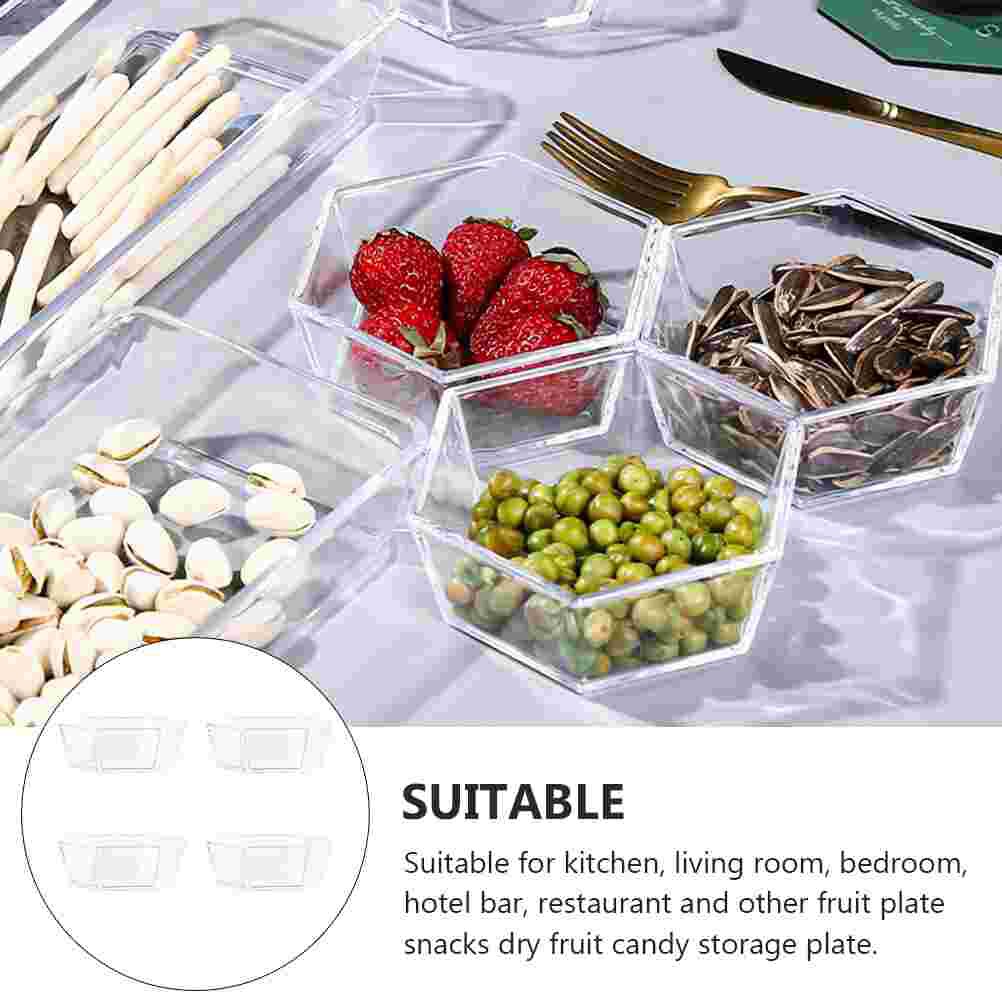 4pcs Snacks Fruit Dried Food Storage Plates Transp... – Grandado