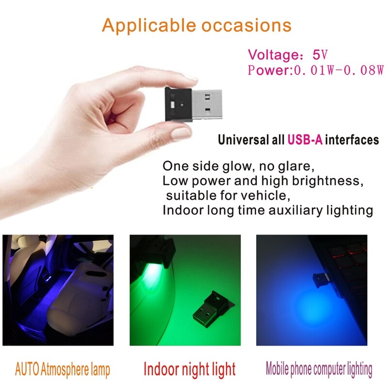 Mini Type-C LED RGB Ambient Light Brightness Adjus... – Grandado