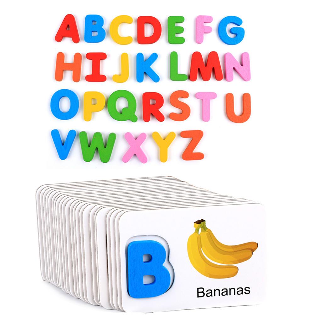 26 English Letter Map Cards Wooden Learning Toy Ch... – Grandado