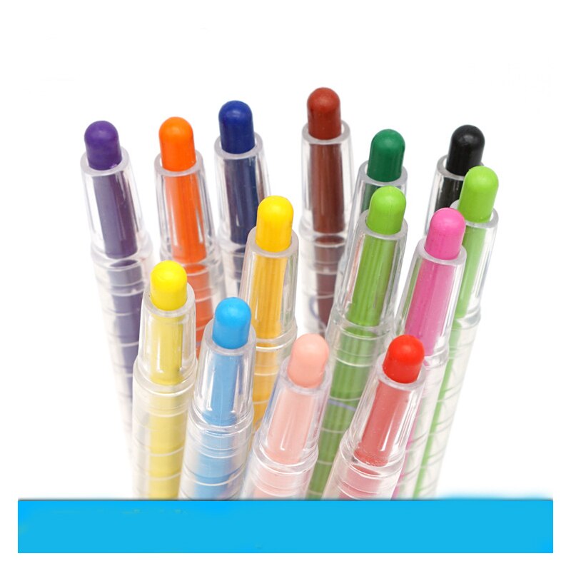 Children's 24 color short stick rotating crayon DI... – Grandado
