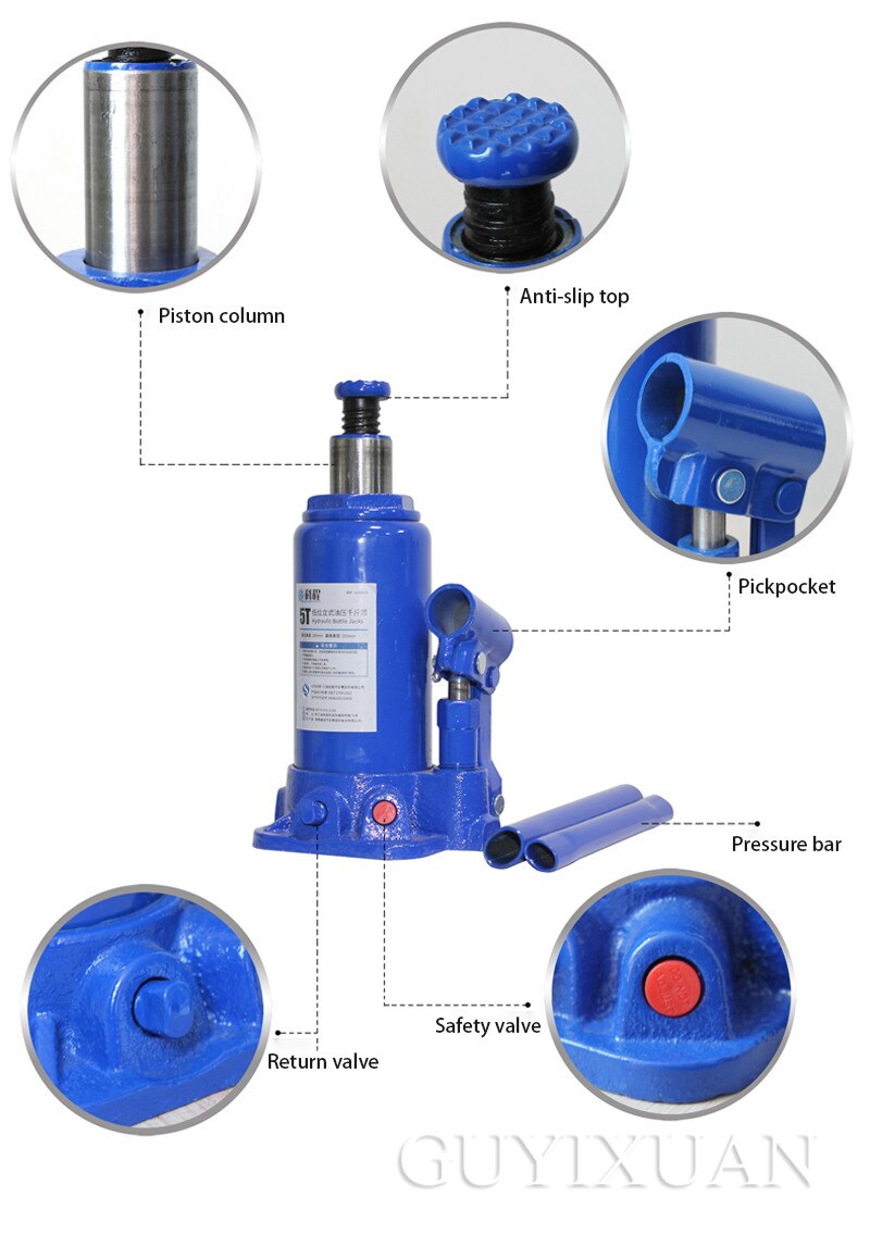 GUYX 5 Tons vertical hydraulic jack Household port... – Grandado