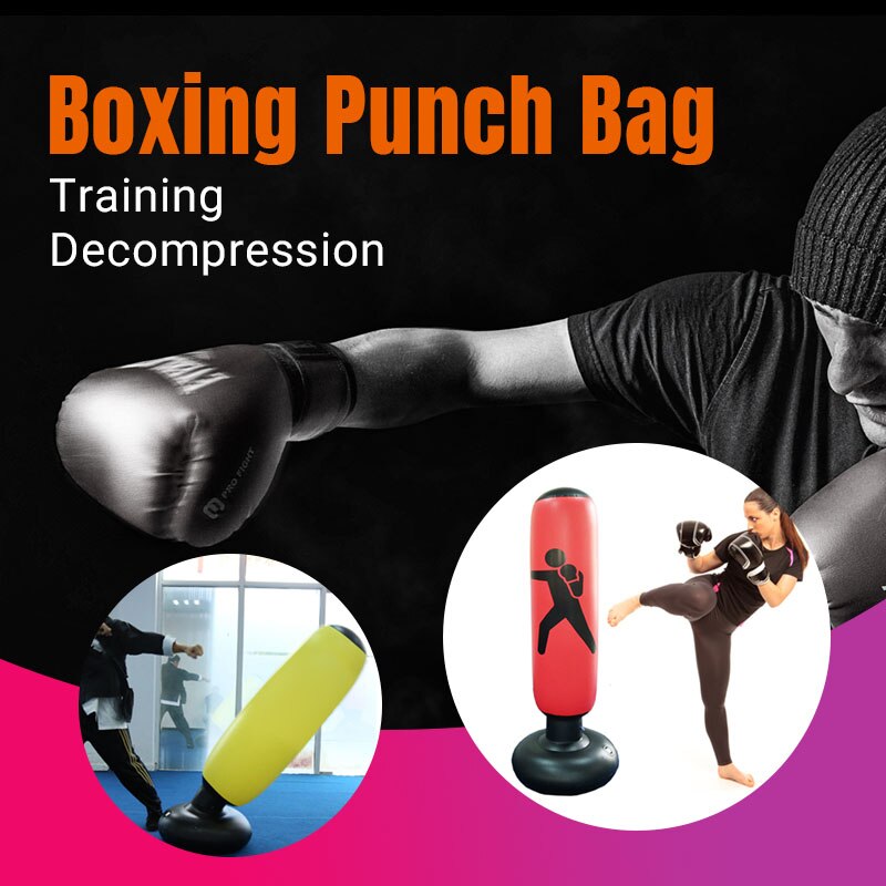 3 Colors Vertical Inflatable Boxing Bag PVC Thicke... – Grandado