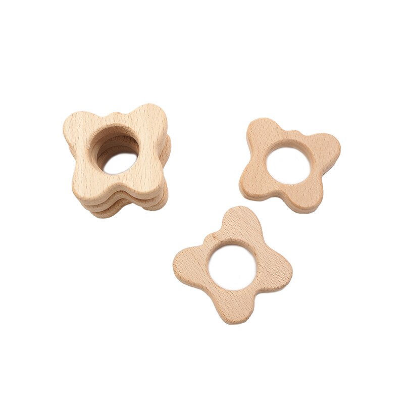 Chenkai 10 stuks Houten Bloem Bijtring Ring DIY Or... – Grandado