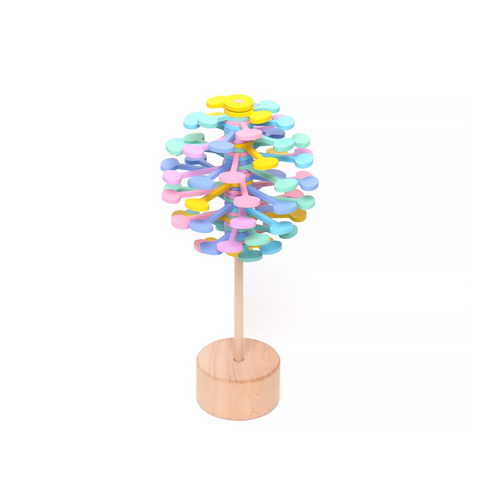 Kids Stress Relief Toy Wood Leaves Spinning Lollip... – Vicedeal