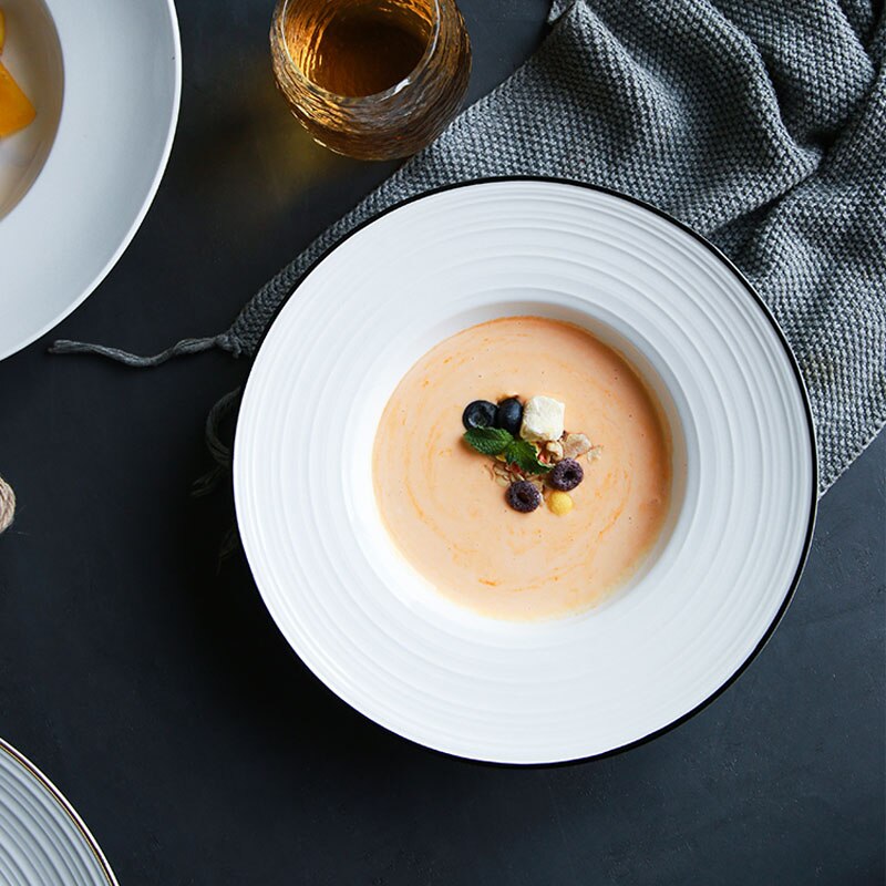 Nordic Ceramic Straw Hat Round Plate Nine-Inch Des... – Grandado