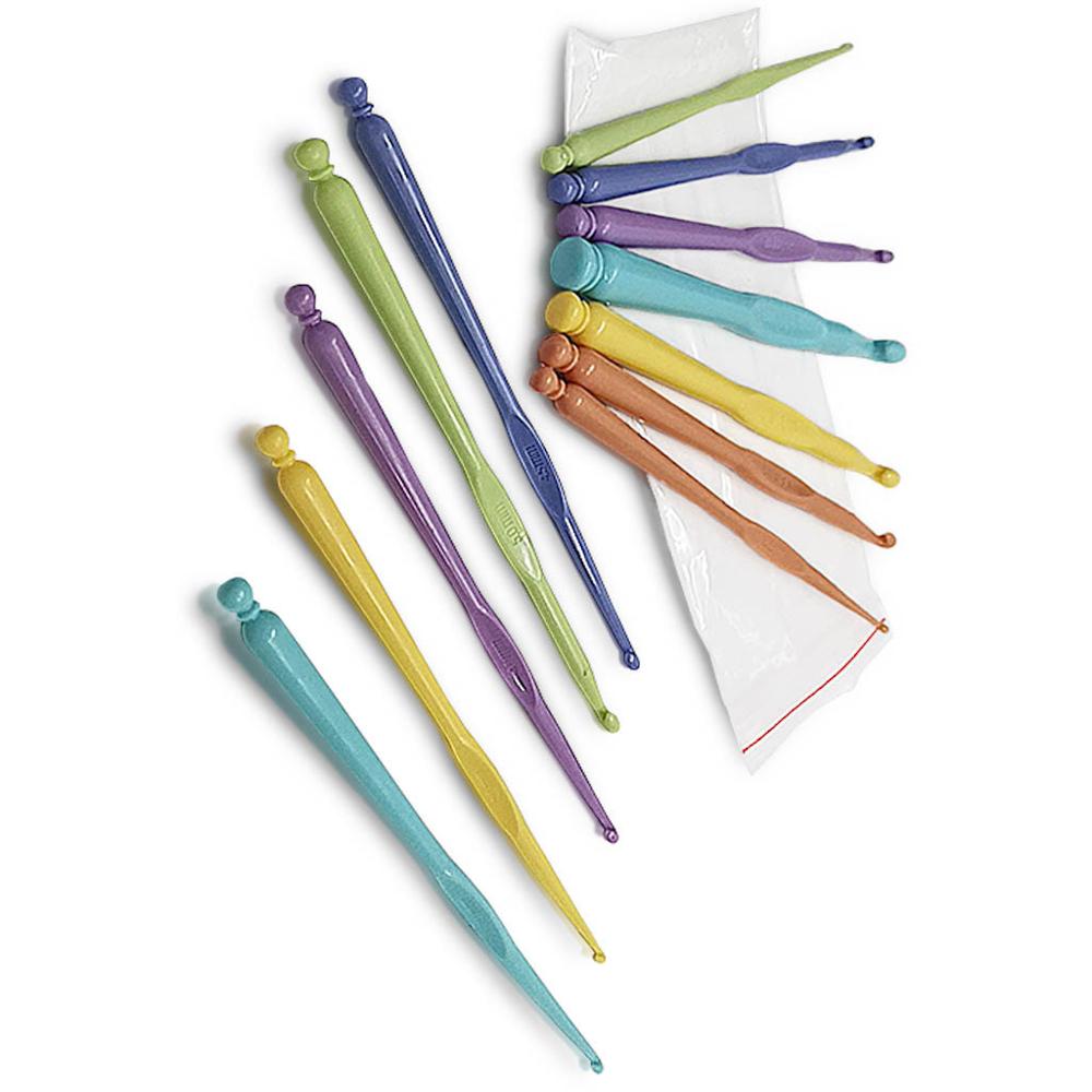 12pcs Colorful plastic knitting needles and croche... – Grandado